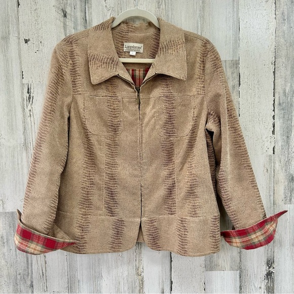 Longaberger | Jackets & Coats | Longaberger Homestead Tan Zipper Blazer ...
